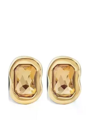 Givenchy Sculptural Crystal Earrings In Metal And Crystals - Gold