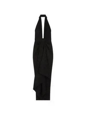 Givenchy Draped Dress In Wool - Black