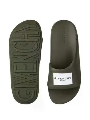 Givenchy Label Slide Mules In Rubber