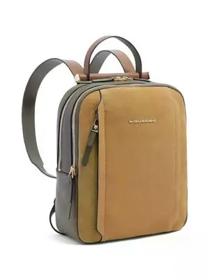 PIQUADRO Suede Leather Backpack - Neutrals