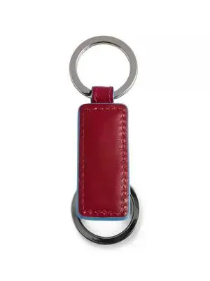 PIQUADRO Slim Leather Two-ring Keychain - Red
