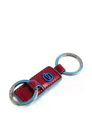 PIQUADRO Slim Leather Two-ring Keychain - Red