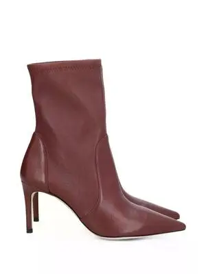 STUART WEITZMAN Power Leather Ankle Boots - Red