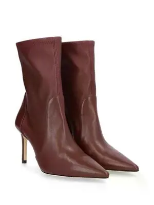 STUART WEITZMAN Power Leather Ankle Boots - Red
