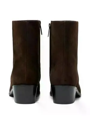 SCAROSSO Ambra Square-toe Ankle Boots - Brown