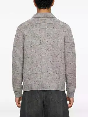 You Must Create Checkerboard Flecked-knit Cardigan - Grey
