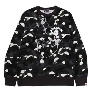 A BATHING APE City Camo Painting Crewneck Sweatshirt - Black