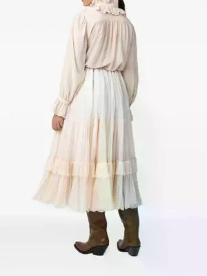 Chloé Tie-front Ruffled Blouse In Crêpe De Chine