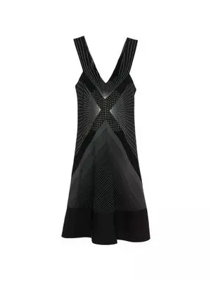 JEAN PAUL GAULTIER 2000s Geometric-print Sleeveless Dress - Black