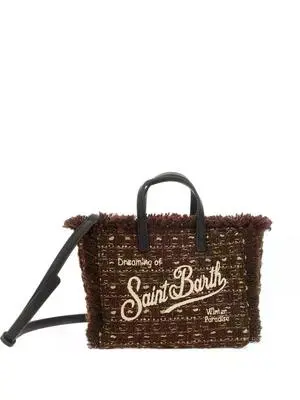 MC2 SAINT BARTH Mini Sequin-embellished Fringed Tote Bag - Brown