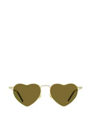 Saint Laurent Loulou Heart-frame Sunglasses - Gold