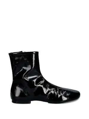 SOULIERS MARTINEZ Molli Patent-finish Ankle Boots - Black