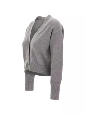 KANGRA V-neck Cropped Cardigan - Grey