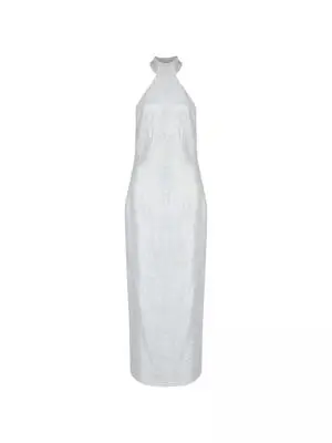 Zeynep Arçay Sequin-embellished Halterneck Maxi Dress - Grey