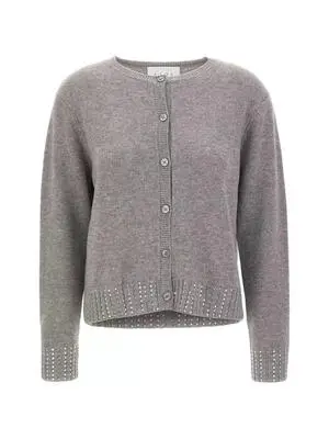 KAOS Rhinestone-embellished Wool Cardigan - Grey