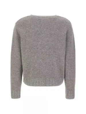 KAOS Rhinestone-embellished Wool Cardigan - Grey