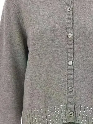 KAOS Rhinestone-embellished Wool Cardigan - Grey