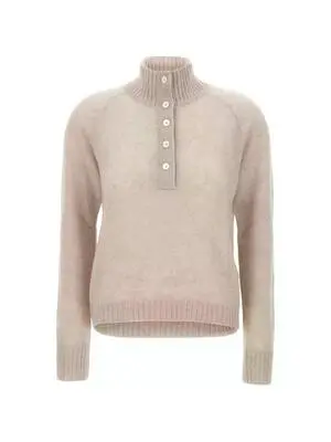 GRAN SASSO Half-button High-neck Sweater - Neutrals