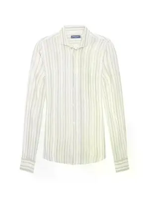 Frescobol Carioca Striped Linen Shirt - Green