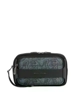 PIQUADRO Patterned Zip-around Clutch Bag