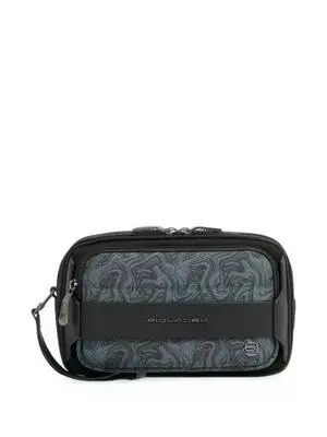PIQUADRO Patterned Zip-around Clutch Bag