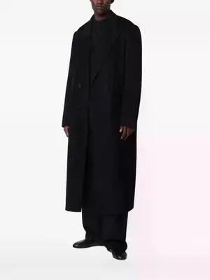 Séfr Cashmere Double-breasted Coat - Black