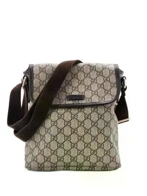 Gucci Flap Messenger Gg Coated Canvas Small Crossbody Bag - Brown