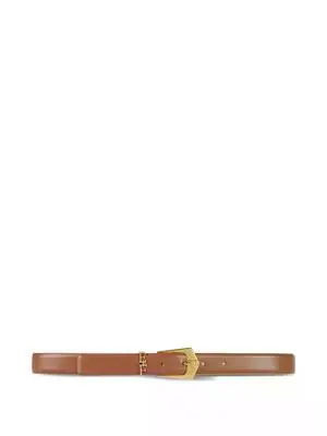Elisabetta Franchi Leather Belt With Logo Details - Brown