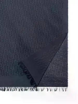 AIGNER Jacquard Logo Frayed Scarf