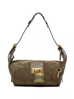 Chloé Paddington Crossbody Bag In Suede - Green