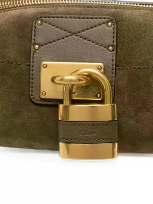 Chloé Paddington Crossbody Bag In Suede - Green