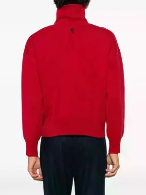 AMI Paris De Coeur Button-neck Sweater