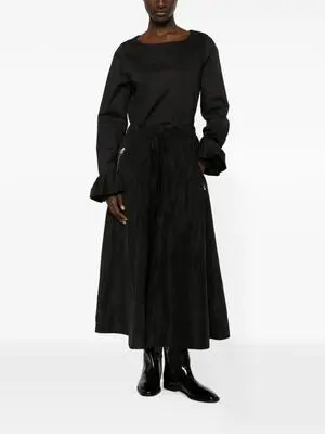 SUSANNE BOMMER Ruffle-cuff Boat-neck Shirt