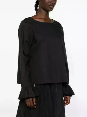 SUSANNE BOMMER Ruffle-cuff Boat-neck Shirt