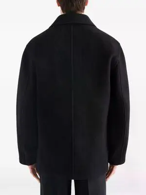 LEMAIRE Short Double-breasted Coat In Felted Wool And Alpaca Blend