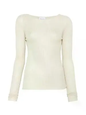 AROVESCIO Ribbed-knit Boat-neck Sweater - Neutrals