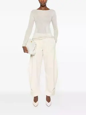 AROVESCIO Ribbed-knit Boat-neck Sweater - Neutrals
