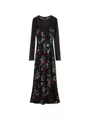 Desigual Floral-print Maxi Dress - Black