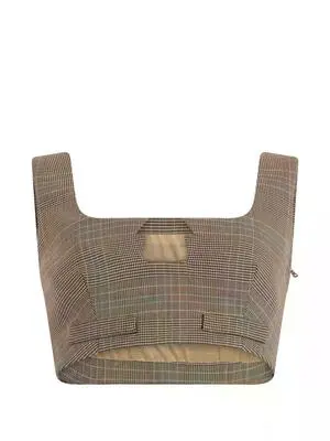 Moschino Houndstooth-pattern Crop Top - Brown