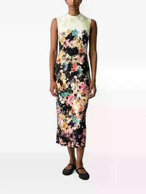 Stine Goya Floral-print Sleeveless Midi Dress - Black