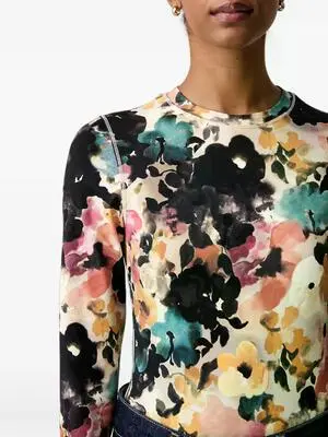 Stine Goya Floral-print Long-sleeve T-shirt - Neutrals