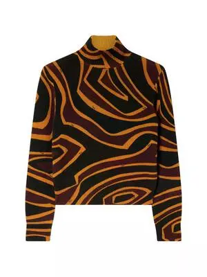 Emilio Pucci Labirinto Print High-neck Wool Sweater - Black