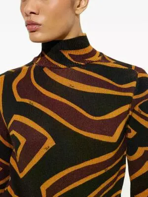 Emilio Pucci Labirinto Print High-neck Wool Sweater