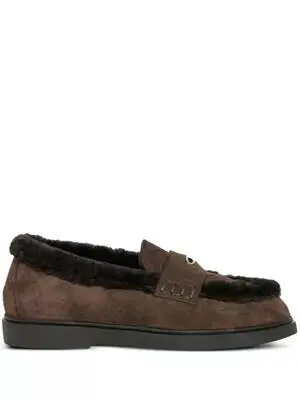 Roberto Festa Fur Trim Danesa Loafers - Brown