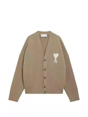 AMI Paris V-neck Cardigan - Neutrals