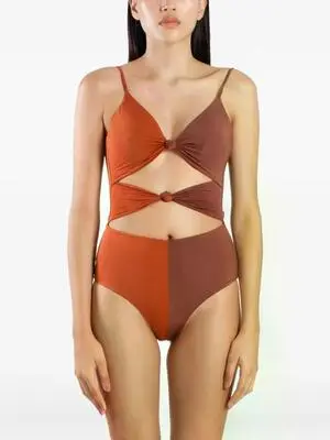 MAYGEL CORONEL Triana Knot-detail Swimsuit - Orange