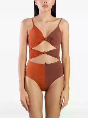 MAYGEL CORONEL Triana Knot-detail Swimsuit - Orange