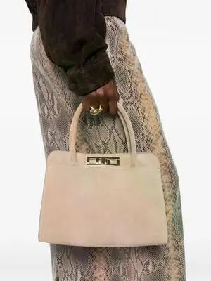 Fabiana Filippi Suede Twist-lock Tote Bag - Neutrals