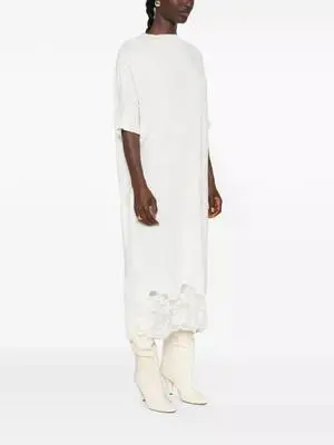 Fabiana Filippi Lace-trim Midi T-shirt Dress - White