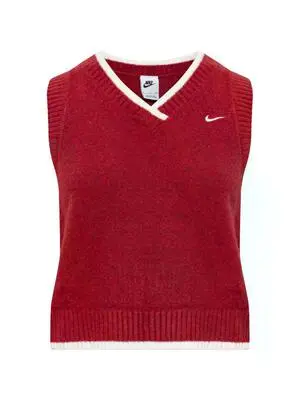 Nike Logo-embroidered V-neck Vest - Red